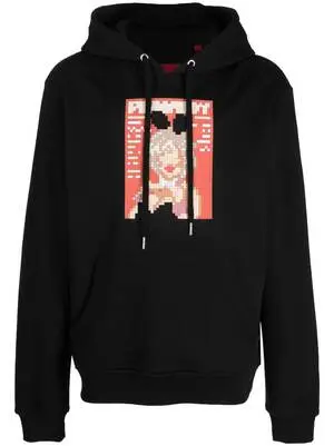 MOSTLY HEARD RARELY SEEN Bunny-print Cotton Hoodie - Black