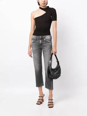 R13 Distressed-effect Cropped Jeans - Grey