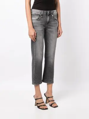 R13 Distressed-effect Cropped Jeans - Grey