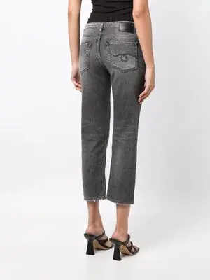 R13 Distressed-effect Cropped Jeans - Grey