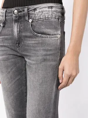 R13 Distressed-effect Cropped Jeans - Grey