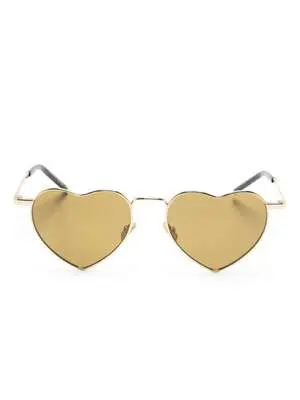 Saint Laurent Loulou Heart-frame Sunglasses - Gold