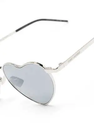 Saint Laurent Loulou Heart-frame Sunglasses - Silver