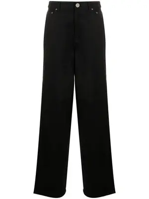ROTATE BY BIRGER CHRISTENSEN Logo-embellished Straight-leg Jeans - Black