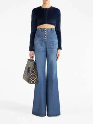 Etro Floral-embroidered Flared Jeans