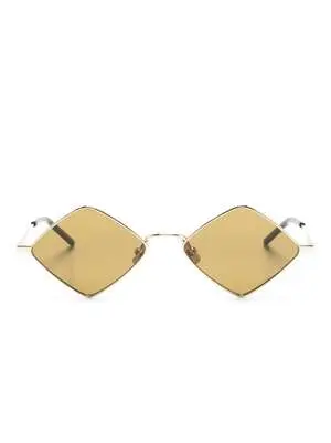 Saint Laurent Lisa Diamond-frame Sunglasses - Gold