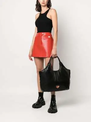 Moschino Padded Logo Plaque Tote Bag