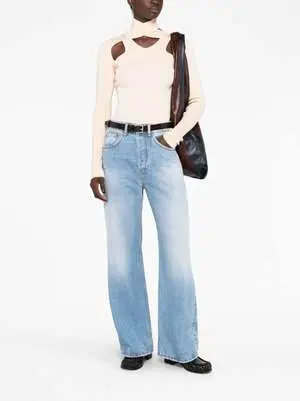 Coperni Cut-out Ribbed Sweater - Neutrals