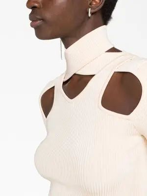 Coperni Cut-out Ribbed Sweater - Neutrals