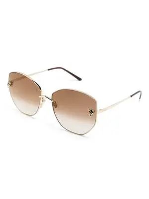 Cartier Geometric Frame Sunglasses - Gold