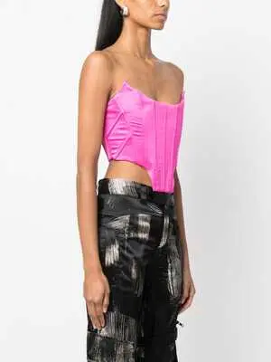 Giuseppe Di Morabito Strapless Satin Corset Top - Pink