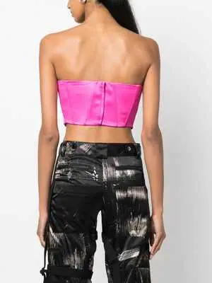 Giuseppe Di Morabito Strapless Satin Corset Top - Pink