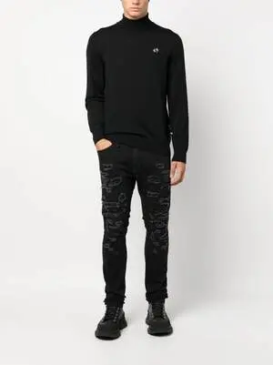 Philipp Plein Roll-neck Merino Wool Jumper