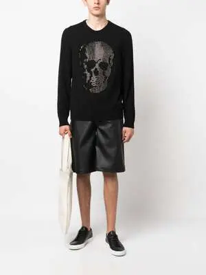 Philipp Plein Skull Appliqué Cashmere Sweatshirt