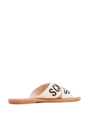 Schutz Logo-print Strap Slides