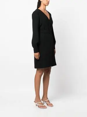 P.a.r.o.s.h Belted V-neck Mini Dress - Black