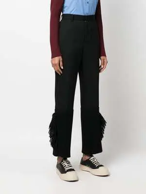 Undercover Frayed-trim Cropped Trousers