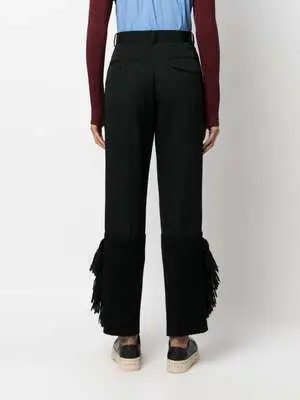 Undercover Frayed-trim Cropped Trousers