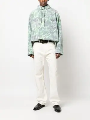 Martine Rose Grass-print Fleece-texture Sweatshirt