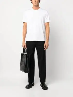 Brioni Logo-appliqué Cotton T-shirt - White
