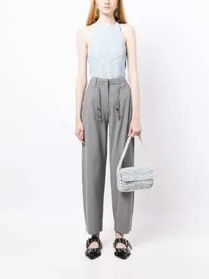 GANNI Drawstring-waist Straight-leg Trousers
