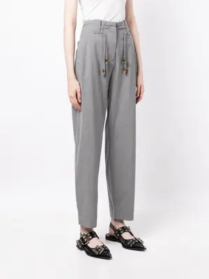 GANNI Drawstring-waist Straight-leg Trousers