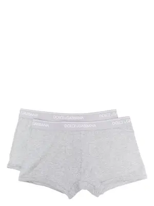 Dolce & Gabbana Logo-waist Cotton Boxers - Grey