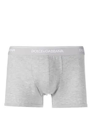 Dolce & Gabbana Logo-waist Cotton Boxers - Grey