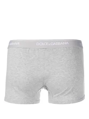 Dolce & Gabbana Logo-waist Cotton Boxers - Grey