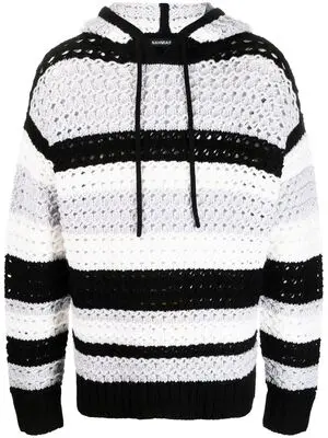 NAHMIAS Stripe-pattern Wool Jumper - Black