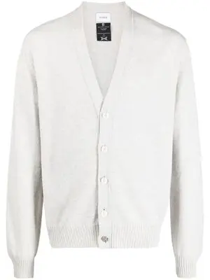 BARRIE B Label Cashmere Cardigan - Grey