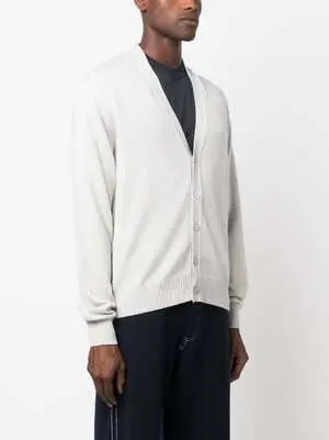 BARRIE B Label Cashmere Cardigan - Grey
