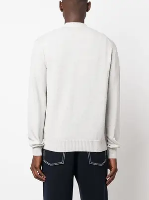BARRIE B Label Cashmere Cardigan - Grey