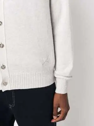 BARRIE B Label Cashmere Cardigan - Grey
