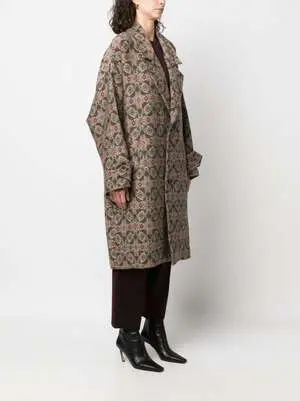 UMA WANG Patterned Jacquard Single-breasted Coat