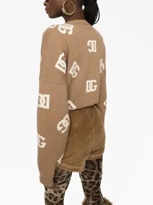 Dolce & Gabbana Monogram Virgin Wool Jumper - Brown