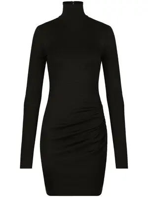Dolce & Gabbana Ruched High-neck Mini Dress