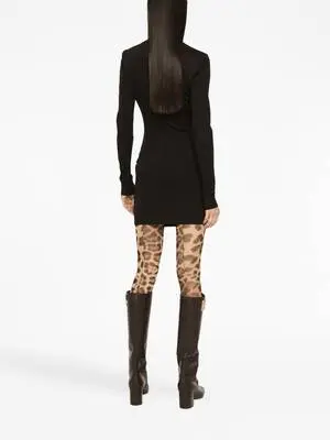 Dolce & Gabbana Ruched High-neck Mini Dress