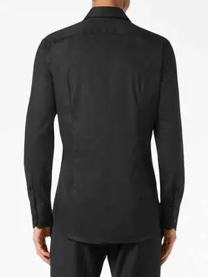 BILLIONAIRE Logo-embroidery Cotton Shirt - Black