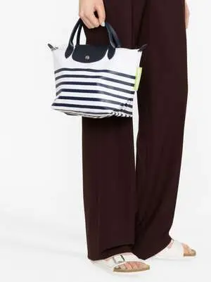 Longchamp Small Le Pliage Striped Tote Bag