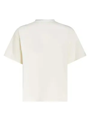 Etro Logo-embroidered Cotton T-shirt - Neutrals