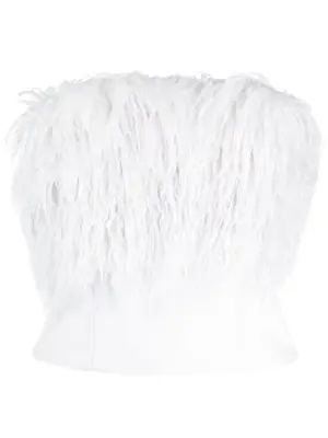 Patrizia Pepe Fur-detailing Strapless Top