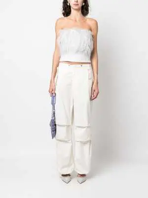 Patrizia Pepe Fur-detailing Strapless Top