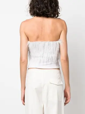 Patrizia Pepe Fur-detailing Strapless Top