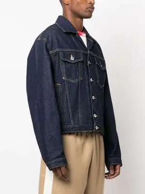 Kenzo Contrast-stitch Denim Jacket - Blue