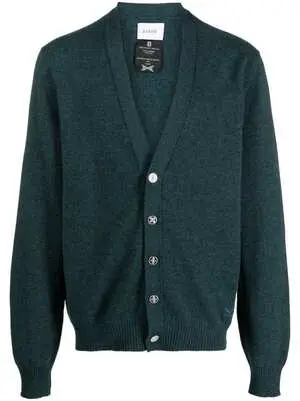 BARRIE B Label Logo-embroidered Cashmere Cardigan - Green