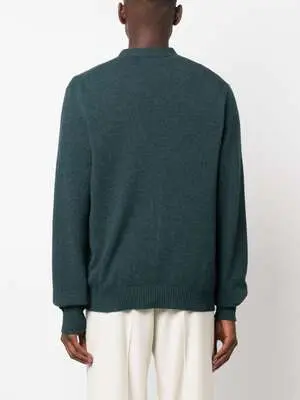 BARRIE B Label Logo-embroidered Cashmere Cardigan - Green
