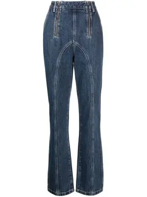 Self-portrait Contrast Stitching Jeans For Women