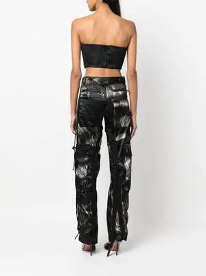 Giuseppe Di Morabito Strapless Satin Corset Top - Black