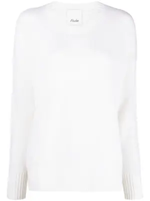 ALLUDE Drop-shoulder Cashmere Jumper - White
